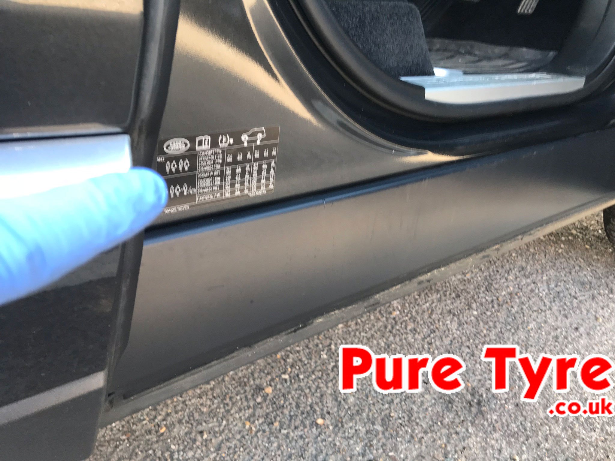 Landrover-Range-Rover-Tyre-Pressure-Placard-Location | Pure Tyre 01603 ...