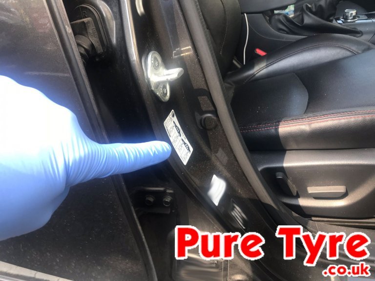 Mazda 3 Tyre Pressure Placard Location | Pure Tyre 01603 462959